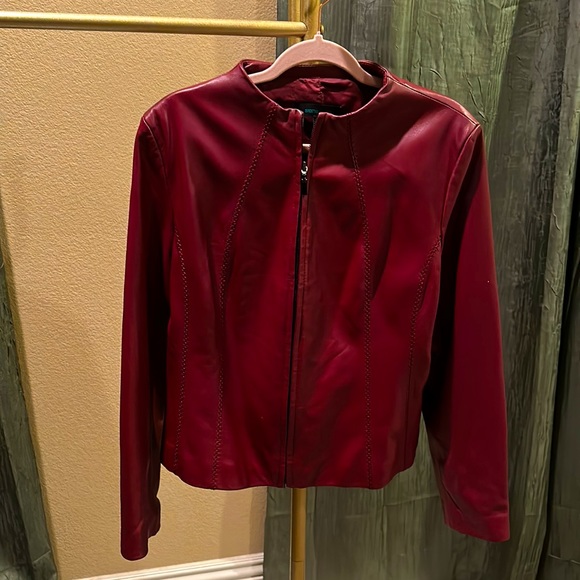 Siena Studio | Jackets & Coats | Cherry Red Leather Jacket | Poshmark